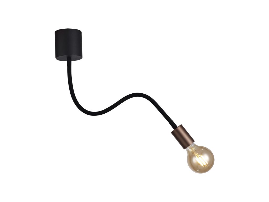 JULIA Flexible Ceiling 1 Light E27, Satin Black/Brushed Copper ...